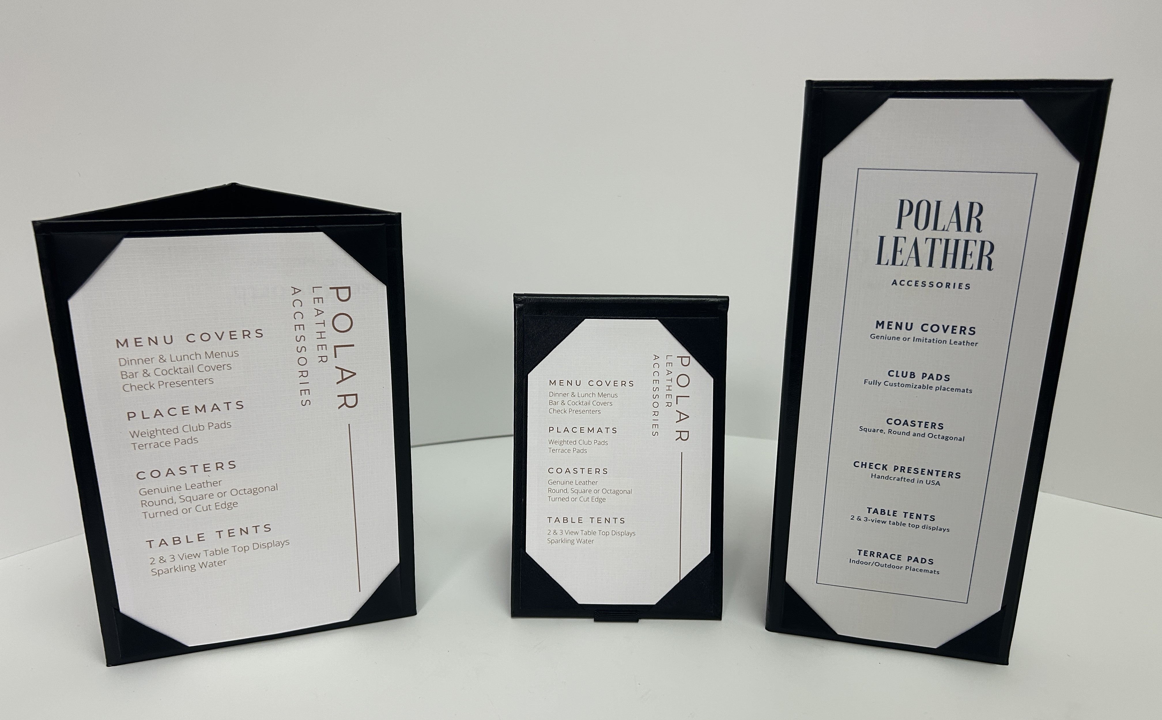 Table Top Displays | Table Tents – Polar Leather